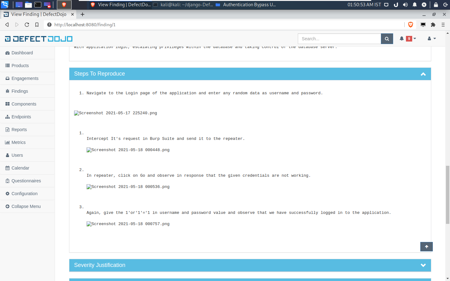 Steps to Reproduce - Uploading Image Not working · Issue #4529 · DefectDojo/django-DefectDojo ...