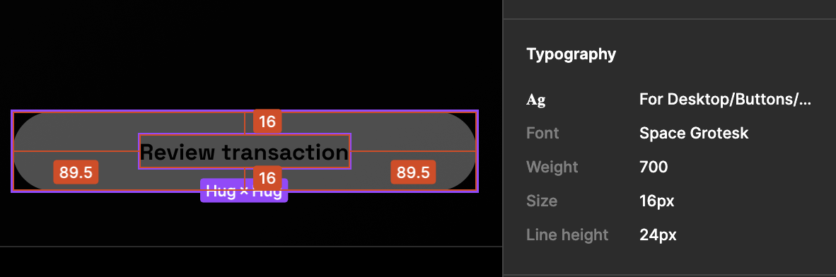`Review transaction` button - inconsistent font size · Issue #582 · BirthdayResearch/quantum ...