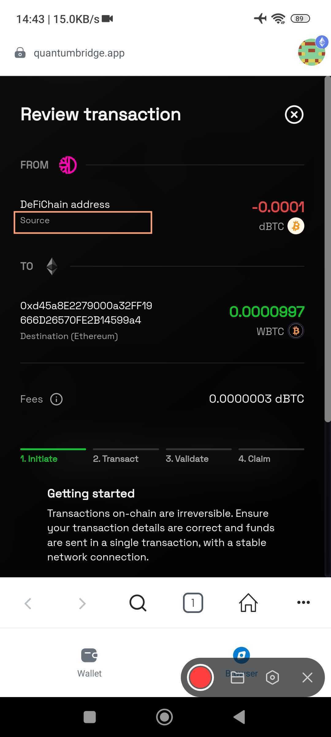 iOS/Android: Review tx modal: missing (DeFiChain) · Issue #709 · BirthdayResearch/quantum · GitHub