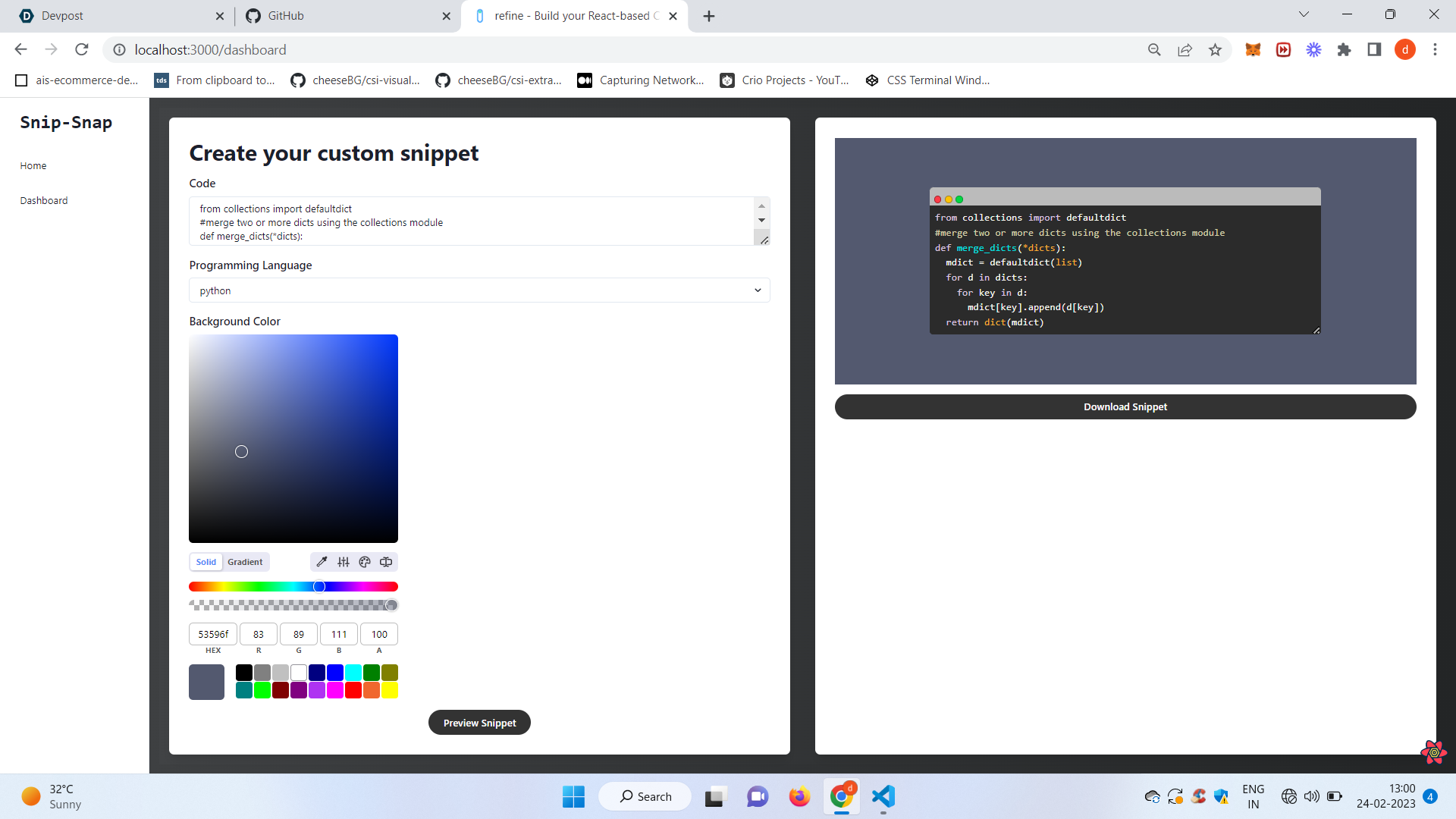 GitHub - drishtipeshwani/SnipSnap