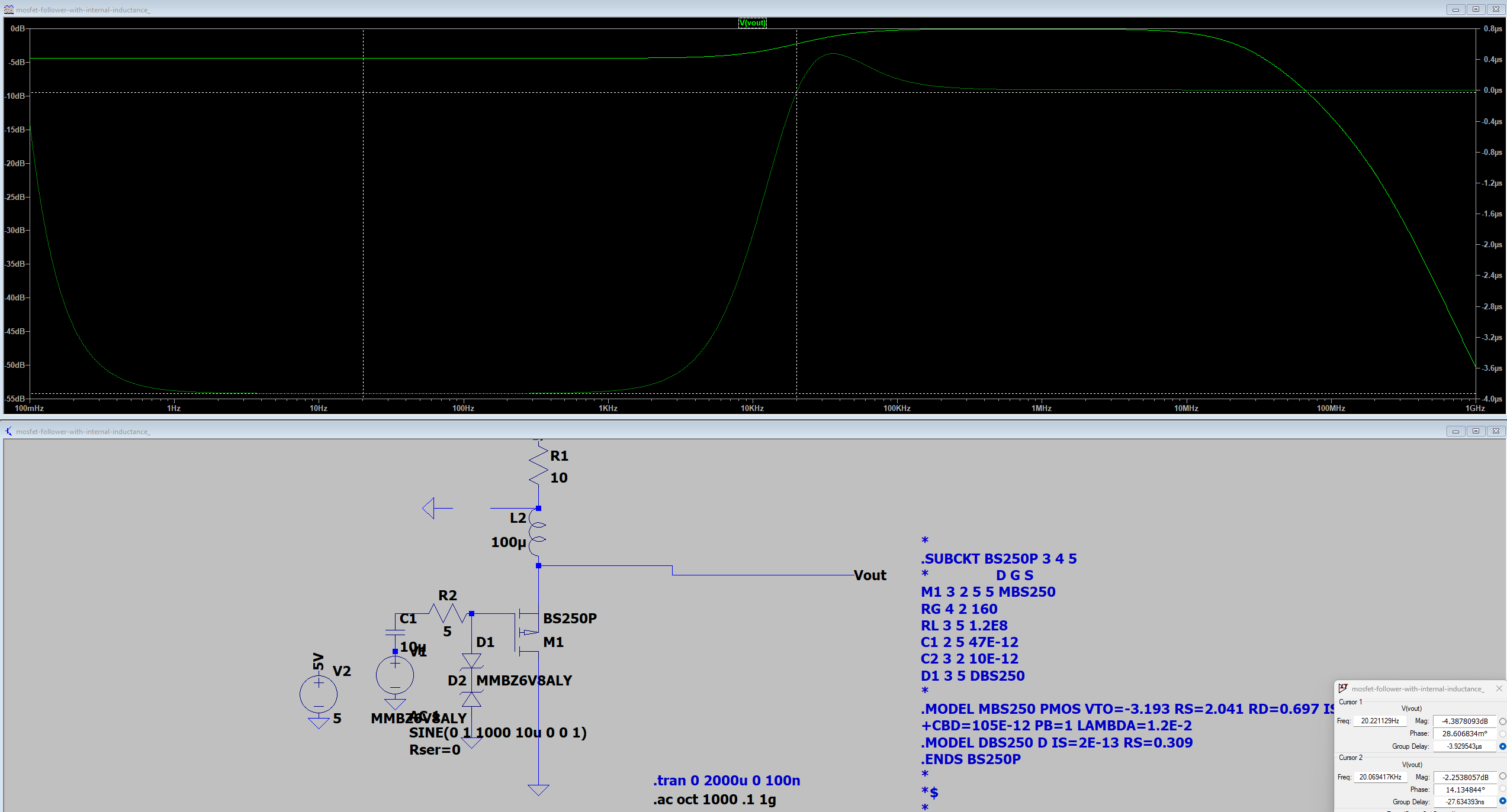 mosfet-follower-with-internal-inductance with -95 ns group delay in ...