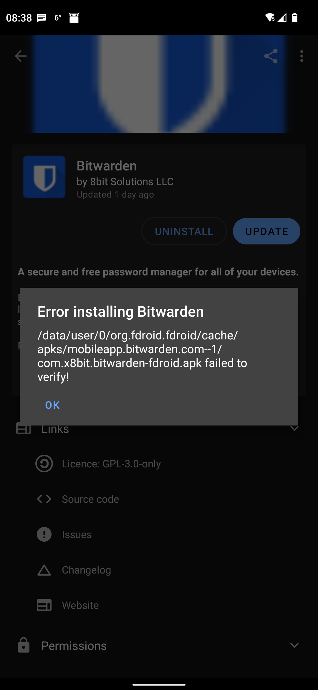 Fdroid repo hash not matching · Issue #2428 · bitwarden/mobile · GitHub