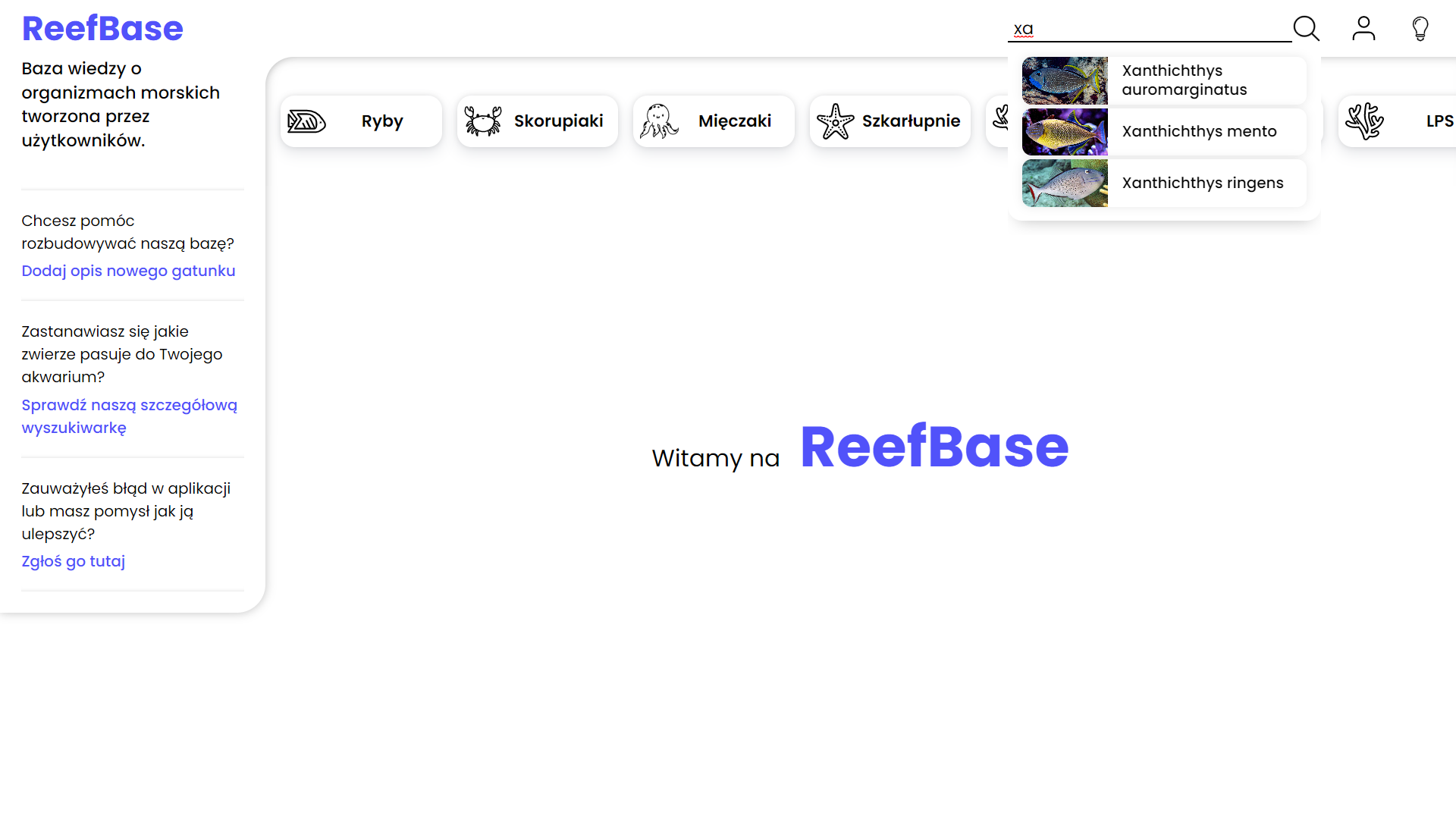 GitHub - bartekbednarz013/ReefBase: Polish-language marine organisms knowledge base for aquarists.