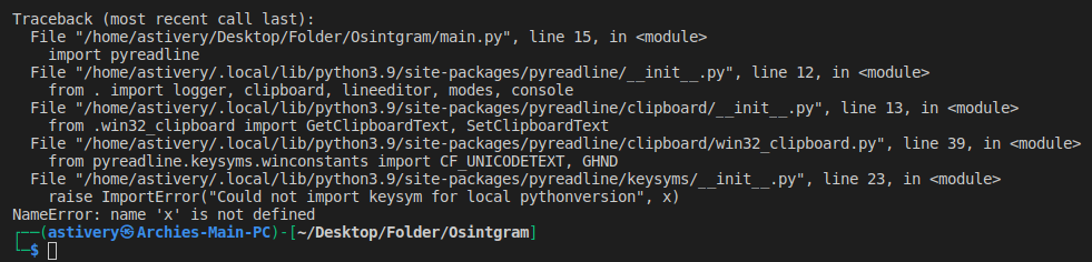 NameError: name 'x' is not defined · Issue #177 · Datalux/Osintgram · GitHub