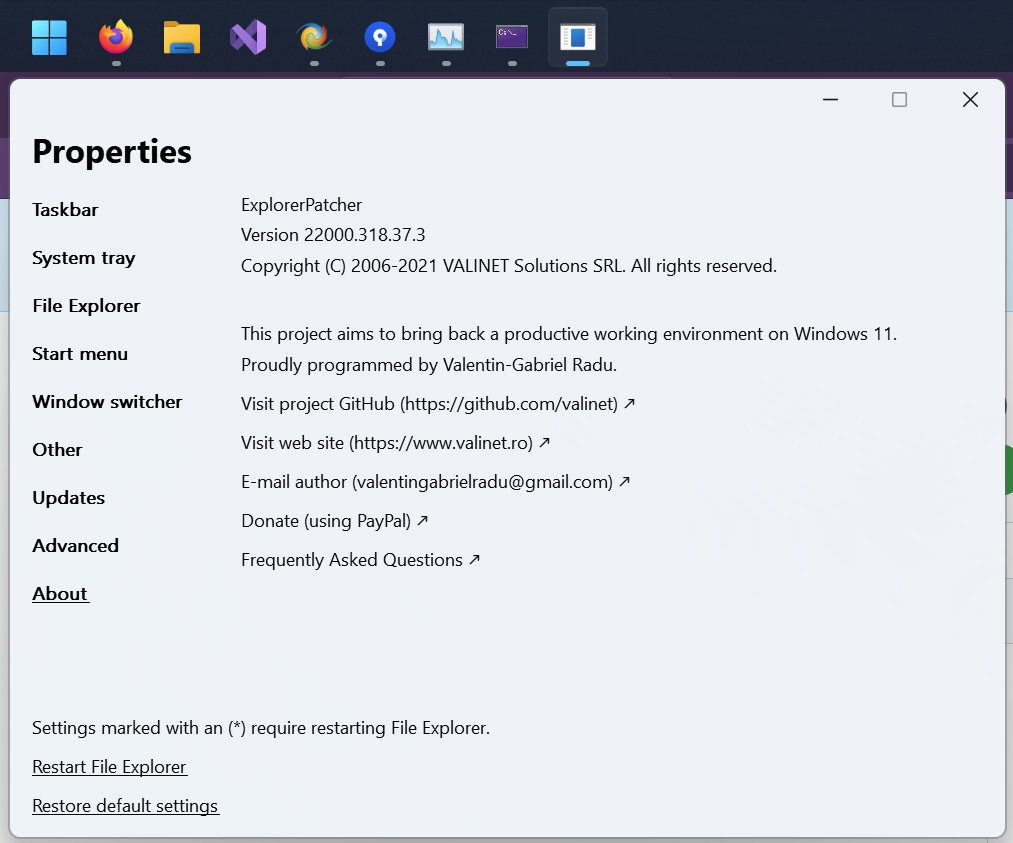 Enable Taskbar Location: Top · Issue #373 · valinet/ExplorerPatcher · GitHub
