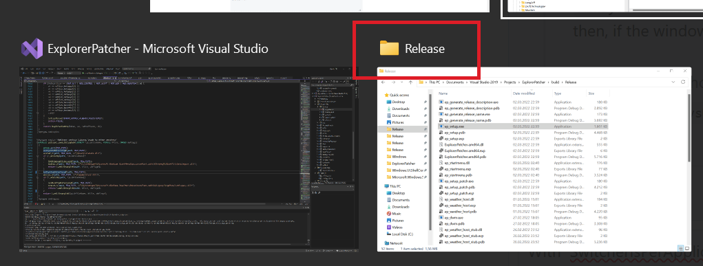 Simple Window Switcher option: Alt-Tab only switches apps · valinet ExplorerPatcher · Discussion ...