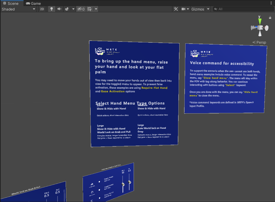 Hand Menu scene description panel buttons overlap with text · Issue ...