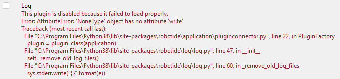 Taking log plugin into use failed · Issue #2197 · robotframework/RIDE ...