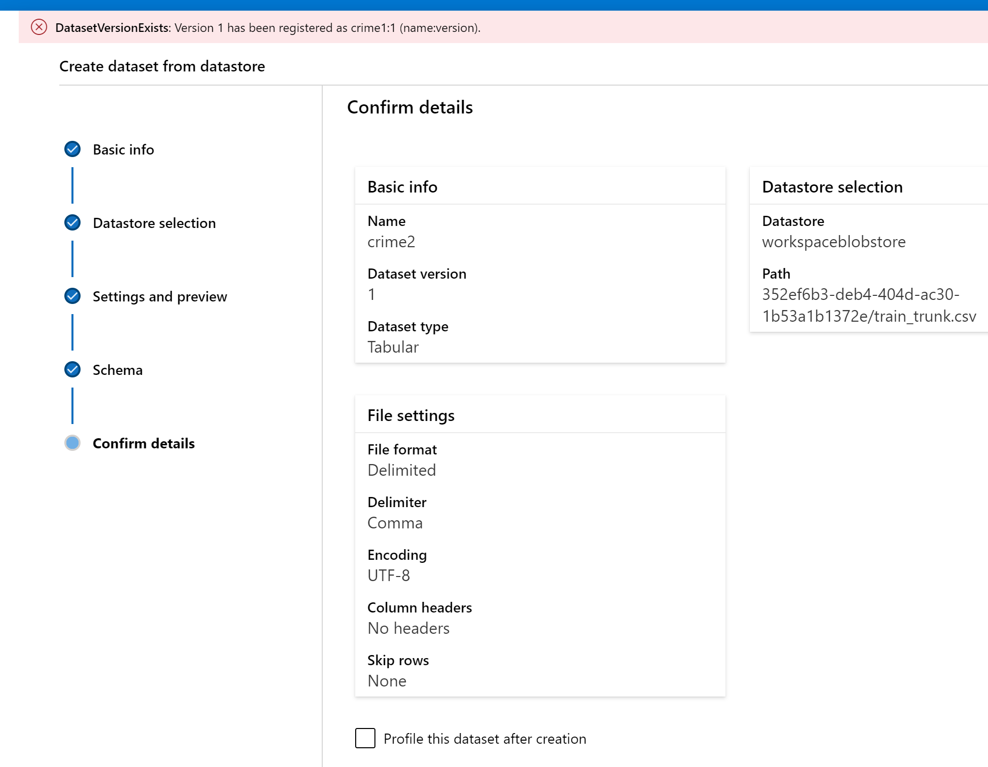 Failed to send request to .../datasets/parse · Issue #876 · Azure/MachineLearningNotebooks · GitHub