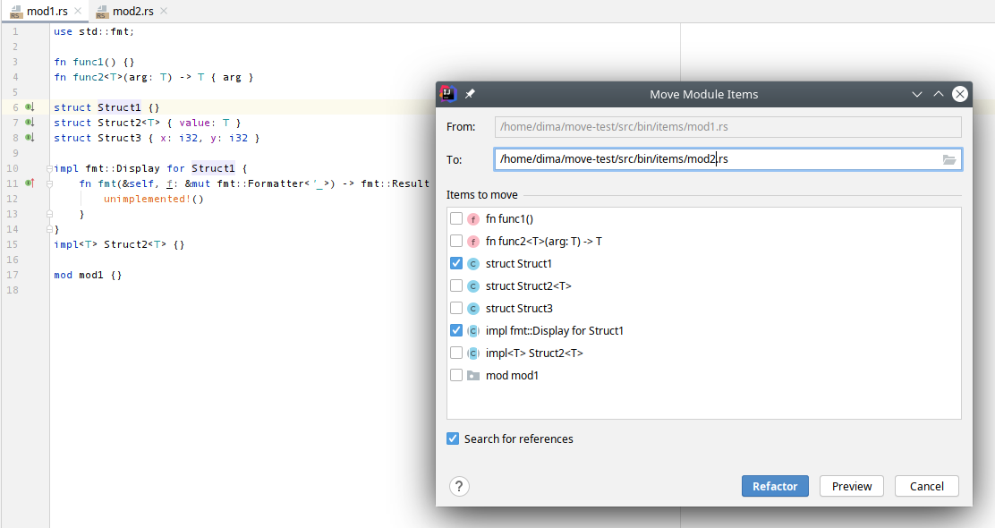 Move refactoring · Issue #3531 · intellij-rust/intellij-rust · GitHub