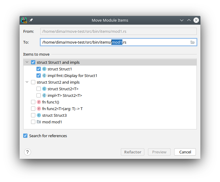 Move refactoring · Issue #3531 · intellij-rust/intellij-rust · GitHub