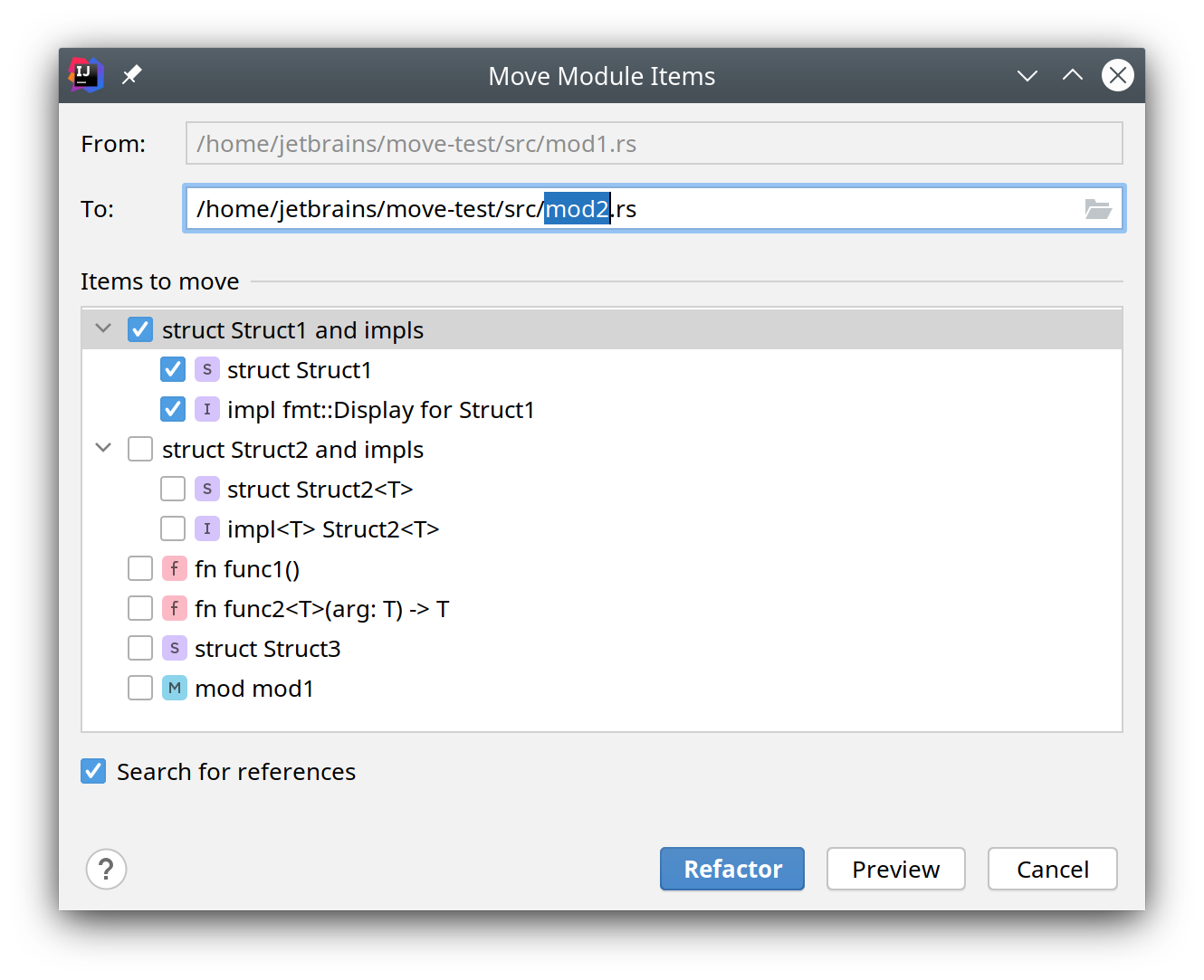Move refactoring · Issue #3531 · intellij-rust/intellij-rust · GitHub