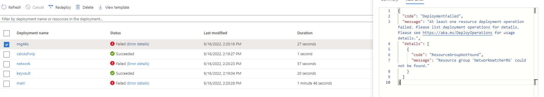 Enabling NSG Flow logs will cause a dependency failure · Issue #410 · Azure/AKS-Construction ...