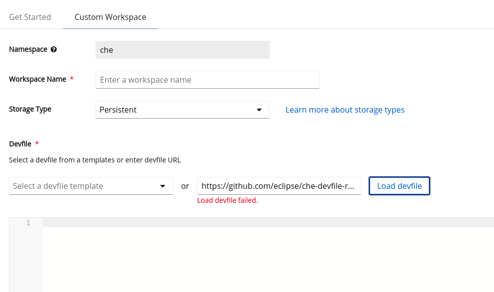 Dashboard Loading Devfile From A Github Project With No Devfile Is Failing · Issue 18919