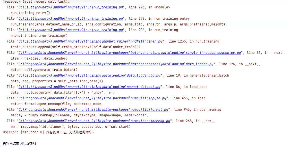 When I try to train, occurs that "OSError: [WinError 8] Not enough ...