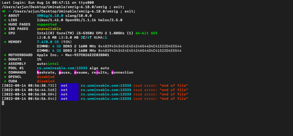 XMRig 6.12.0 READ ERROR: "end of file" · Issue #2300 · xmrig/xmrig · GitHub