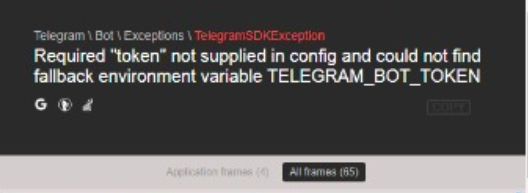 Required "token" not supplied in config even its already there · Issue #747 · irazasyed/telegram ...