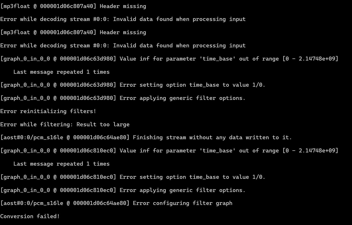 Conversion failed! · Issue #235 · OpenTalker/SadTalker · GitHub