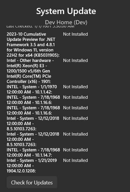 [Widget] Add Windows Update status Widget · Issue #1297 · microsoft/devhome · GitHub
