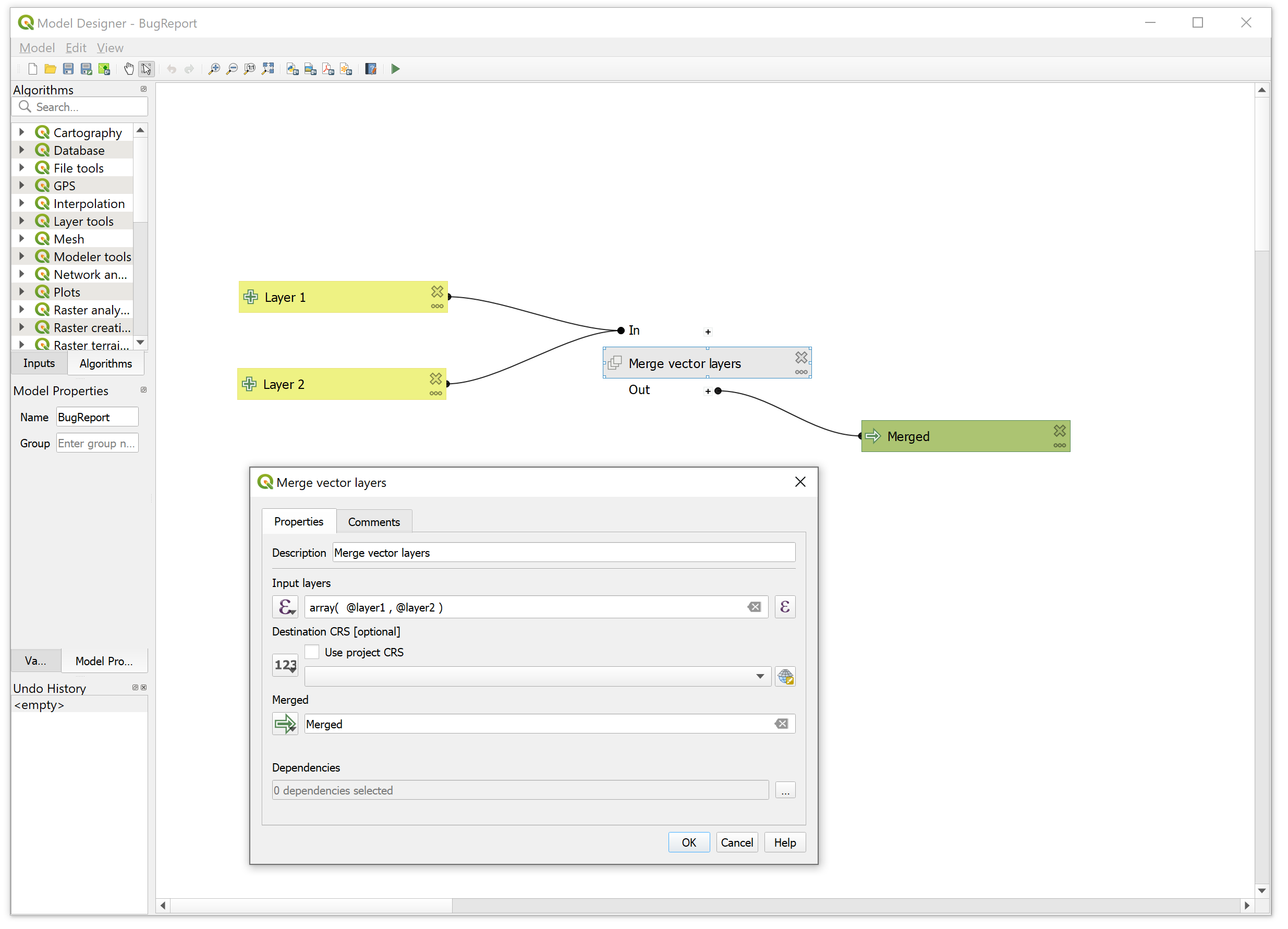 Graphical Modeller Array Input Not Working · Issue 48172 · Qgisqgis