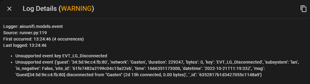 Unifi - Unsupported event key EVT_AP_AutoReadopted · Issue #79325 · home-assistant/core · GitHub