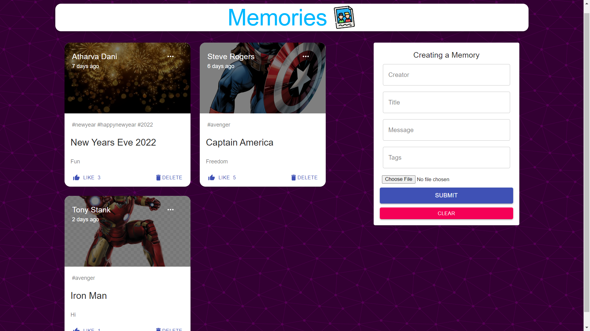 GitHub - atharvadani9/memories-webapp: basic MERN stack app