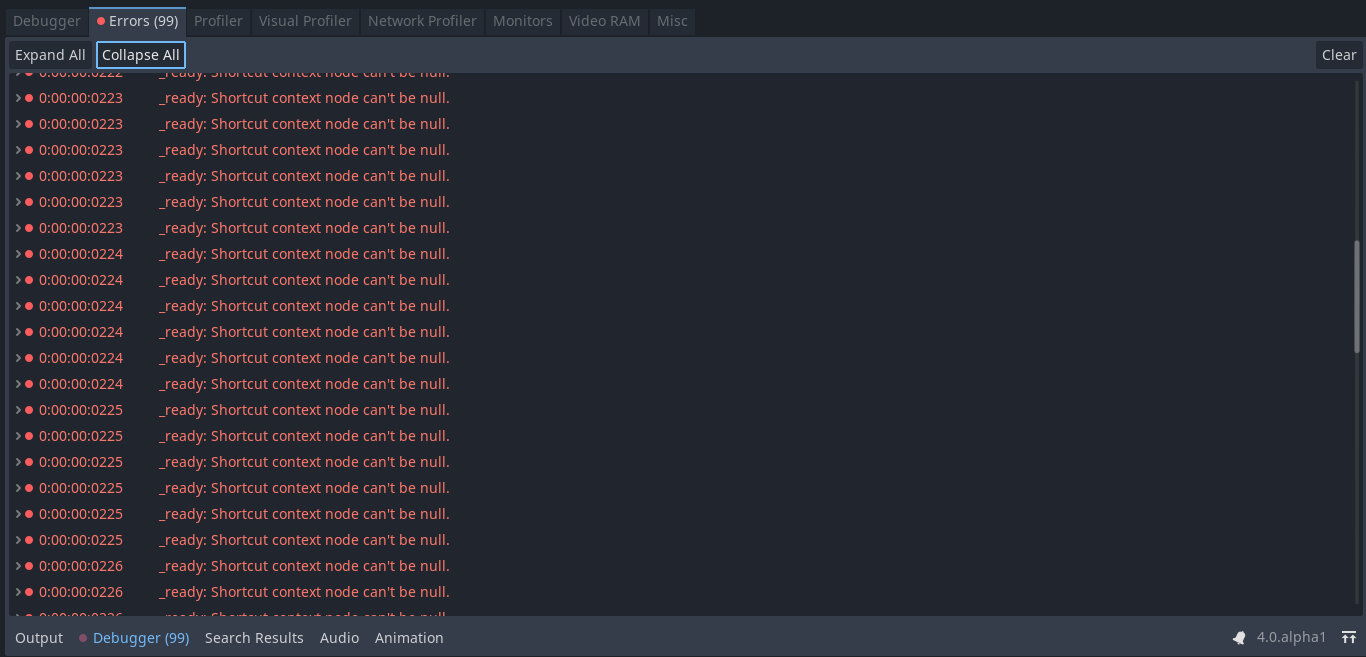 Error: "Shortcut context node can't be null" when duplicating node · Issue #57188 · godotengine ...