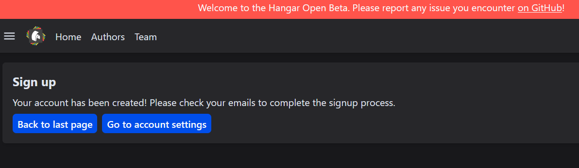 Back To Last Page And Go To Account Settings Button Do Nothing · Issue 1151 · Hangarmc Hangar