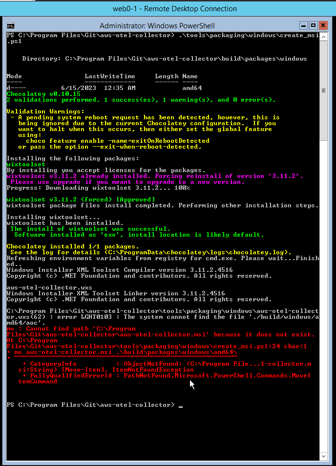Tools Packaging windows create_msi.ps1 fails to run successfully · Issue #2139 · aws ...