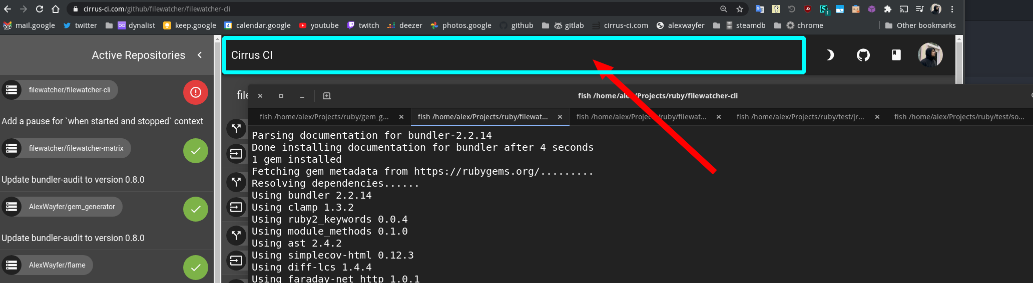 Make the whole Cirrus CI title (header) width auto (not 100% of parent) · Issue #349 ...