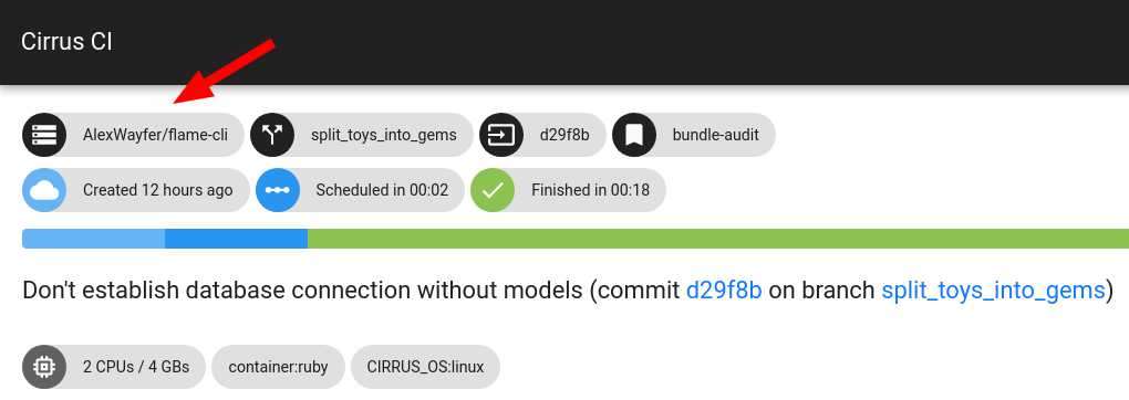 Add a link to project build on page with specific branch builds · Issue #325 · cirruslabs/cirrus ...