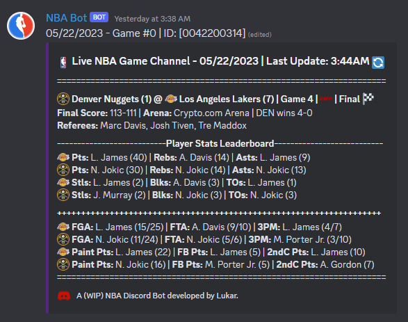 GitHub - lukarh/nba-discord-bot: An interactive Discord Bot that enables users on a Discord ...