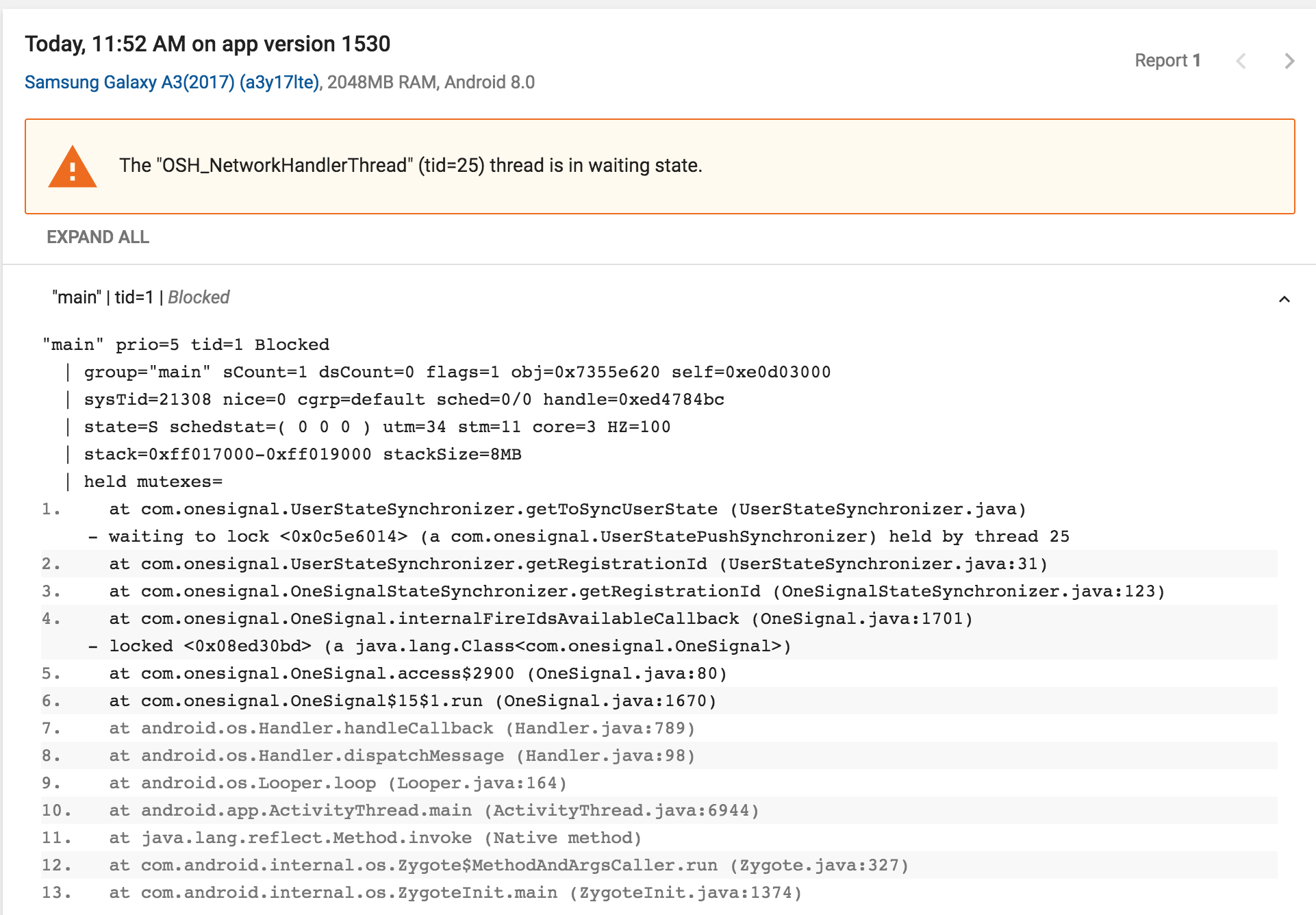 OneSignal causing ANRs on JobIntentServices · Issue #569 · OneSignal/OneSignal-Android-SDK · GitHub
