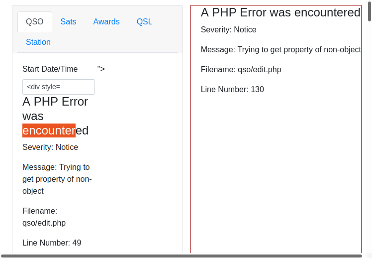Edit / delete QSO : Trying to get property of non-object · Issue #493 · magicbug/Cloudlog · GitHub