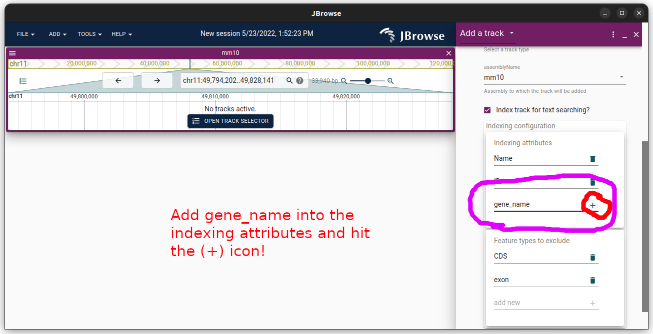 Adding a gene track from UCSC to JBrowse 2 Desktop · GitHub