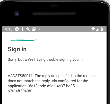 AADSTS50011: The reply url specified in the request does not match the reply urls configured for ...