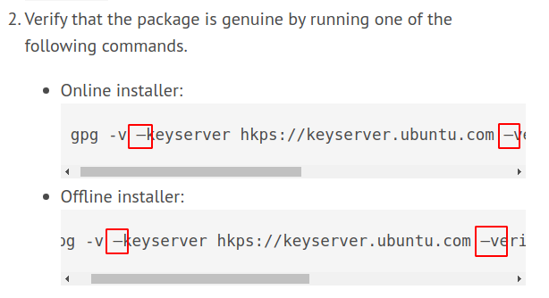'EN DASH' (U+2013) displayed instead of double dash '--' in goharbor web docs · Issue #14403 ...