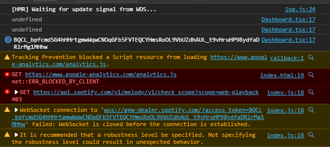 Spotify Web Player: Invalid token scopes. · Issue #79 · gilbarbara/react-spotify-web-playback ...
