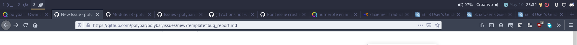 conflict between icon for i3wm workspace label "1" and "10" when display by polybar · Issue ...