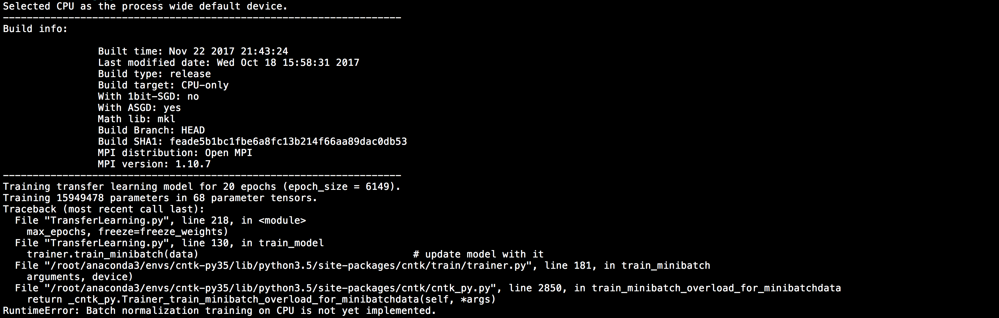 Runtimeerror Batch Normalization Training On Cpu Is Not Yet Implemented · Issue 2722