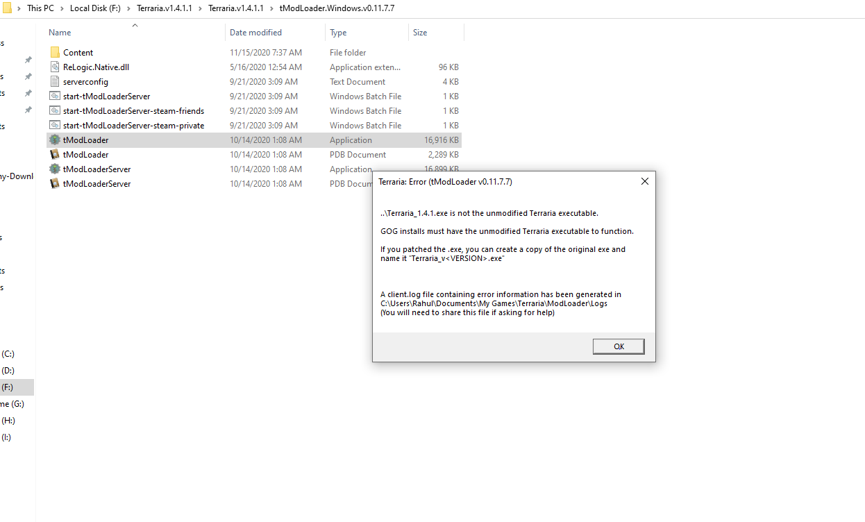 Having Error with Terraria Pls Help!! · Issue #1204 · tModLoader/tModLoader · GitHub