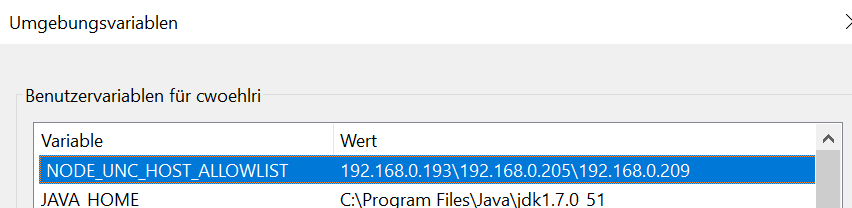 Setting `NODE_UNC_HOST_ALLOWLIST` does not work · Issue #182019 · microsoft/vscode · GitHub