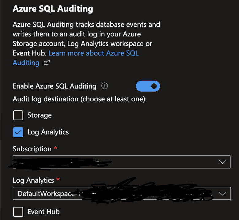 Sql Blobauditing Log Analytics And Eventhub Support · Issue 22063 · Azureazure Rest Api Specs 