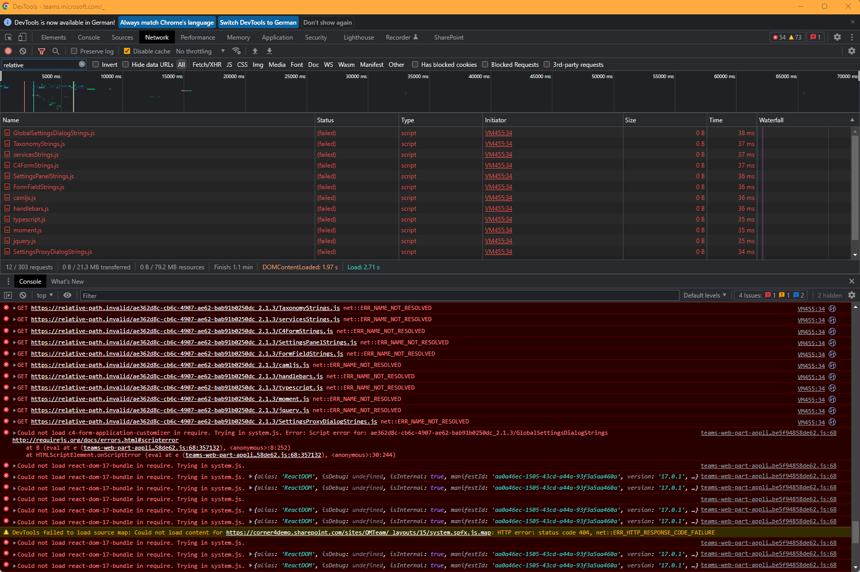 Spfx Webpart Dependencies Not Loaded Correctly Any More Relative Valid Network Error