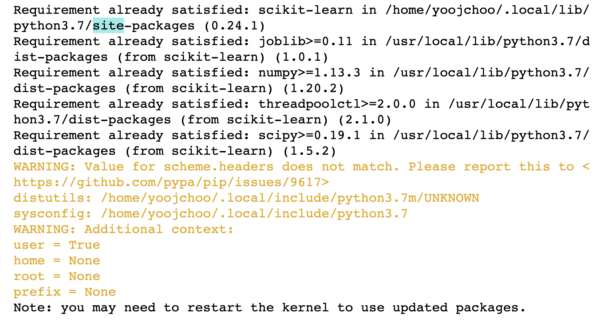 value for scheme.headers does not match. · Issue #9895 · pypa/pip · GitHub