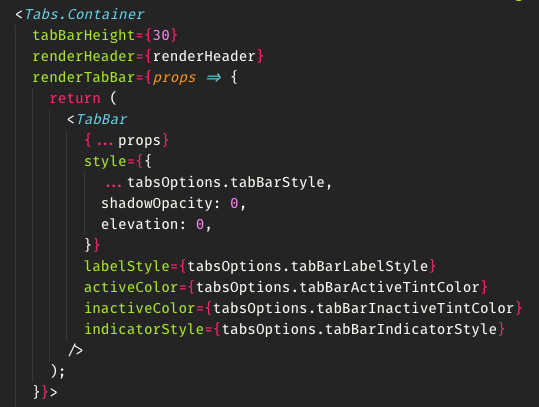 How To Remove Materialtabbar Elevation · Issue 218 · Pedrobern React Native Collapsible Tab