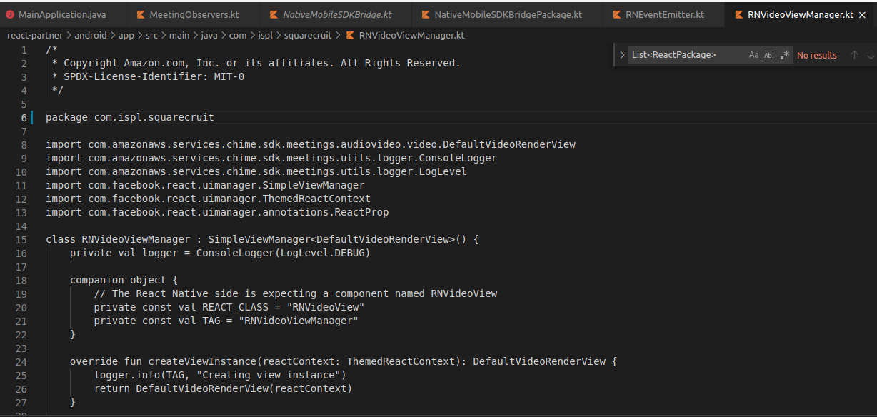 Error: packages.add(new NativeMobileSDKBridgePackage()) in MainApplication.java. cannot find ...