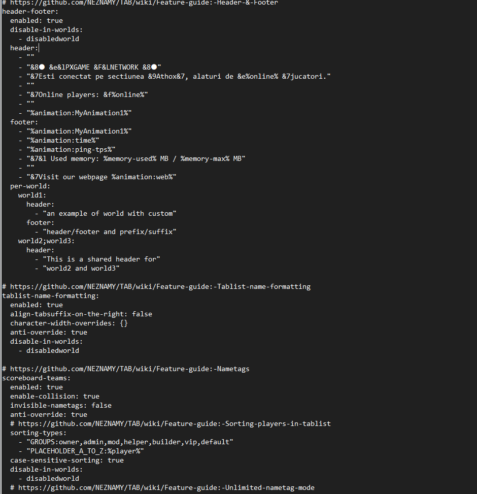 Header & Footer error · Issue #637 · NEZNAMY/TAB · GitHub