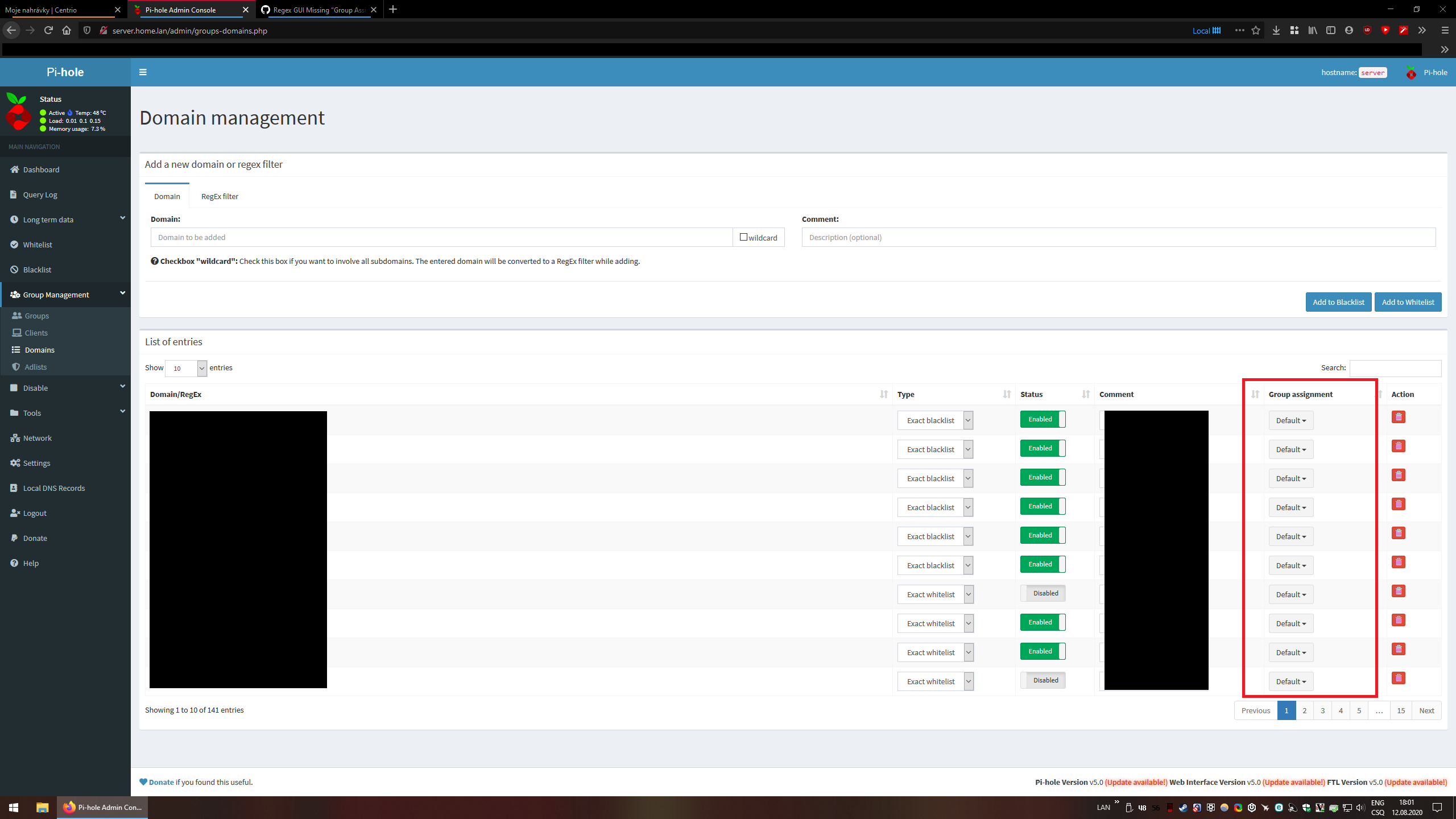 Regex GUI Missing "Group Assignment" · Issue #1553 · pi-hole/web · GitHub