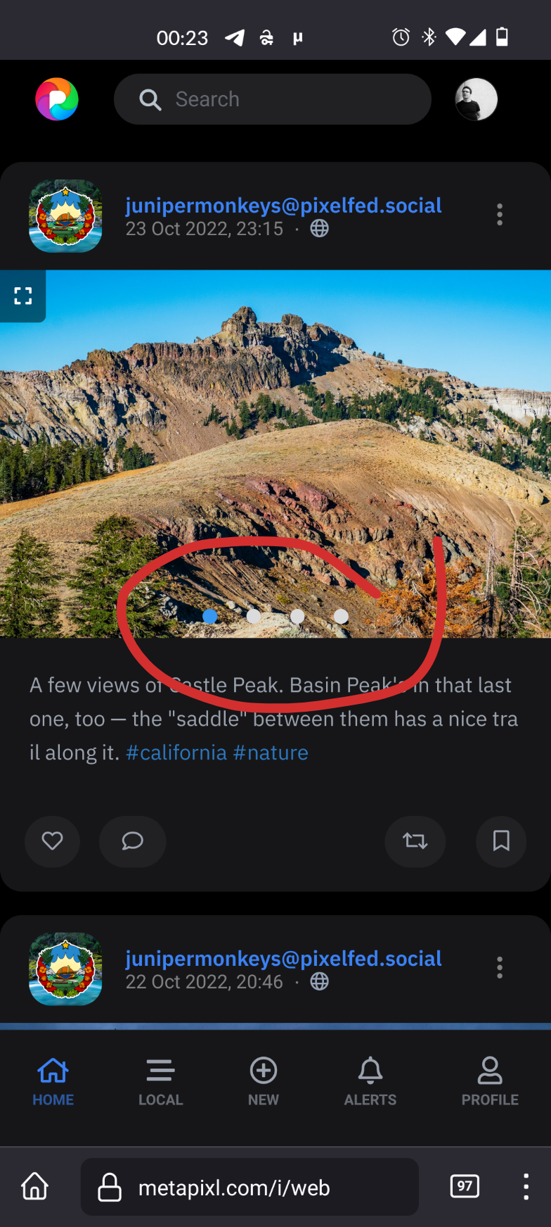 Navigation dots appear on the image · Issue #3714 · pixelfed/pixelfed · GitHub